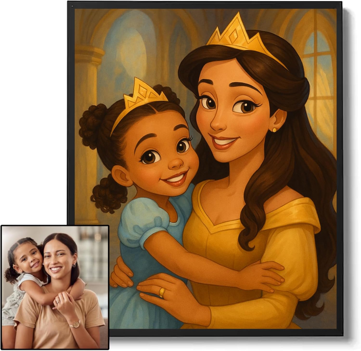 Amazon.com: Custom Classic Princess Cartoon Portrait – custom family ...