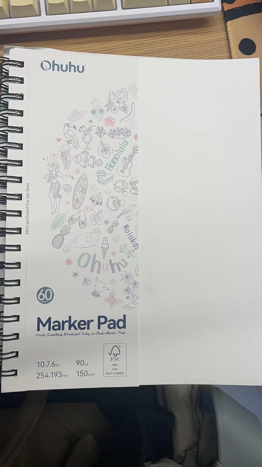 Amazon.com: Ohuhu Double Sided Marker Pads Art Sketchbook Bleedproof ...