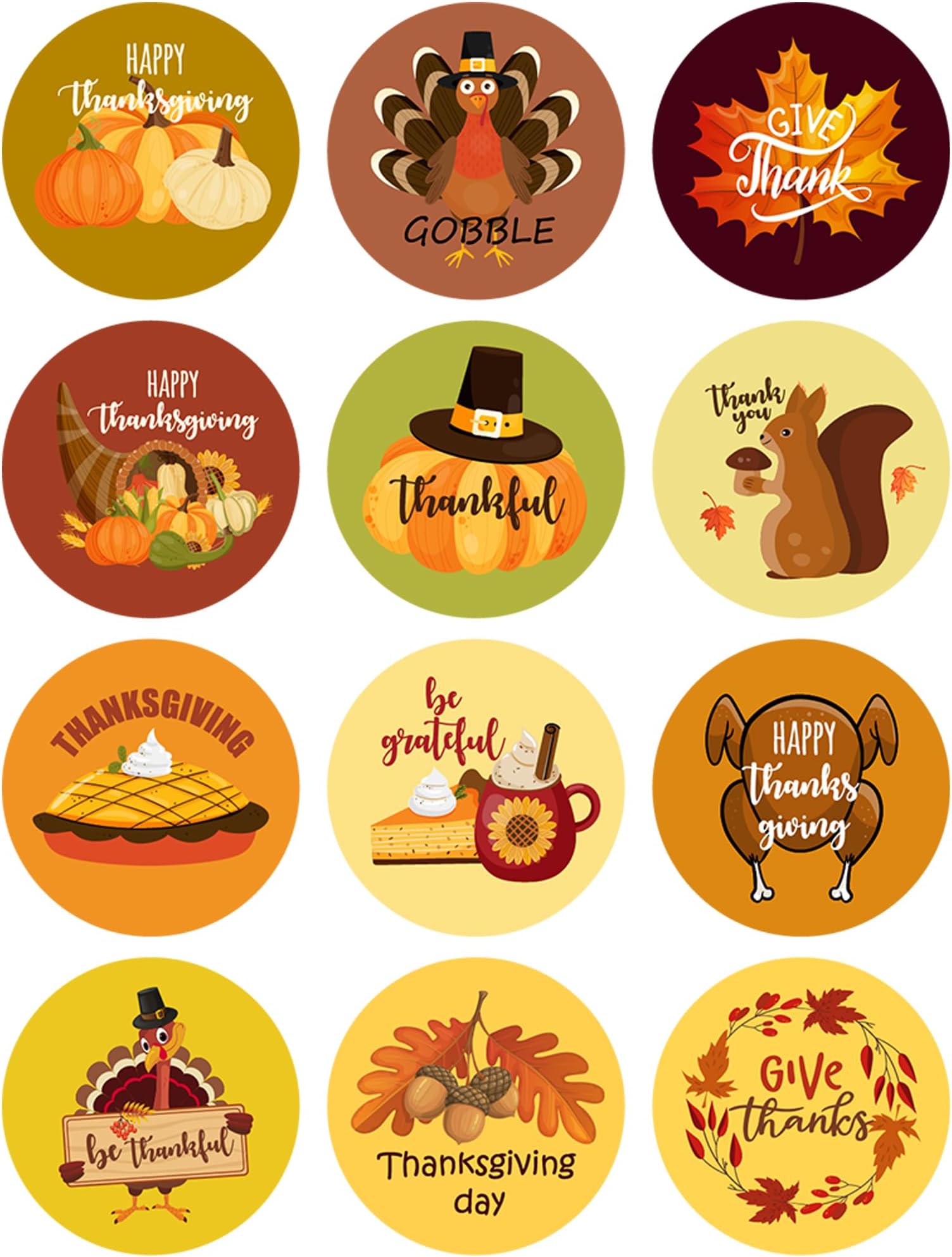 Amazon.com: Lucleag Thanksgiving Stickers - 360PCS Kids Turkey Pumpkin ...