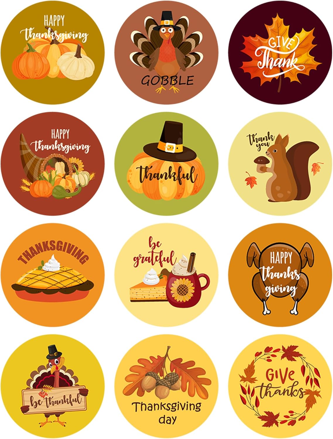 Amazon.com: Lucleag Thanksgiving Stickers for Kids, Happy Thanksgiving ...