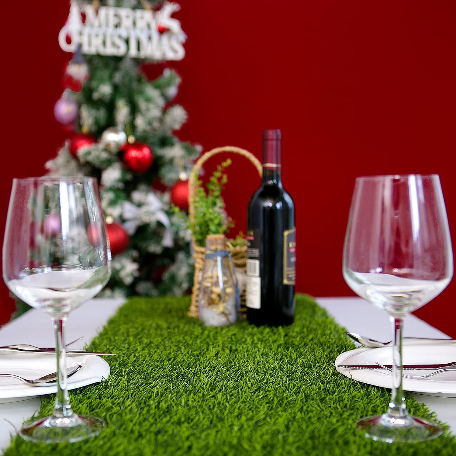 Amazon.com: Grass Table Runner 12 x 36 Inch, Green Fake Faux Grass ...