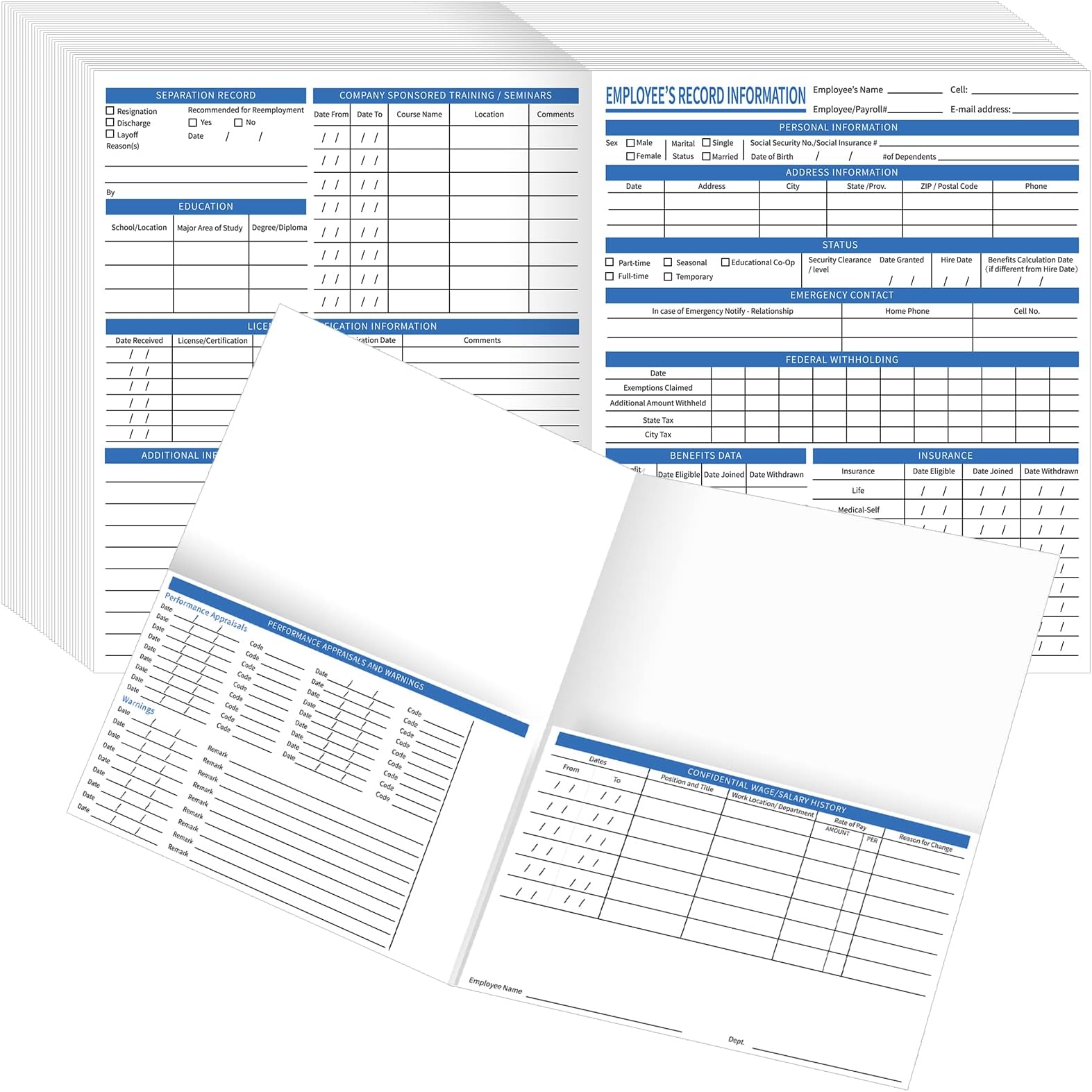 Amazon.com : Employee Record Folders Employee File Folders 9.5 x 11.5 ...