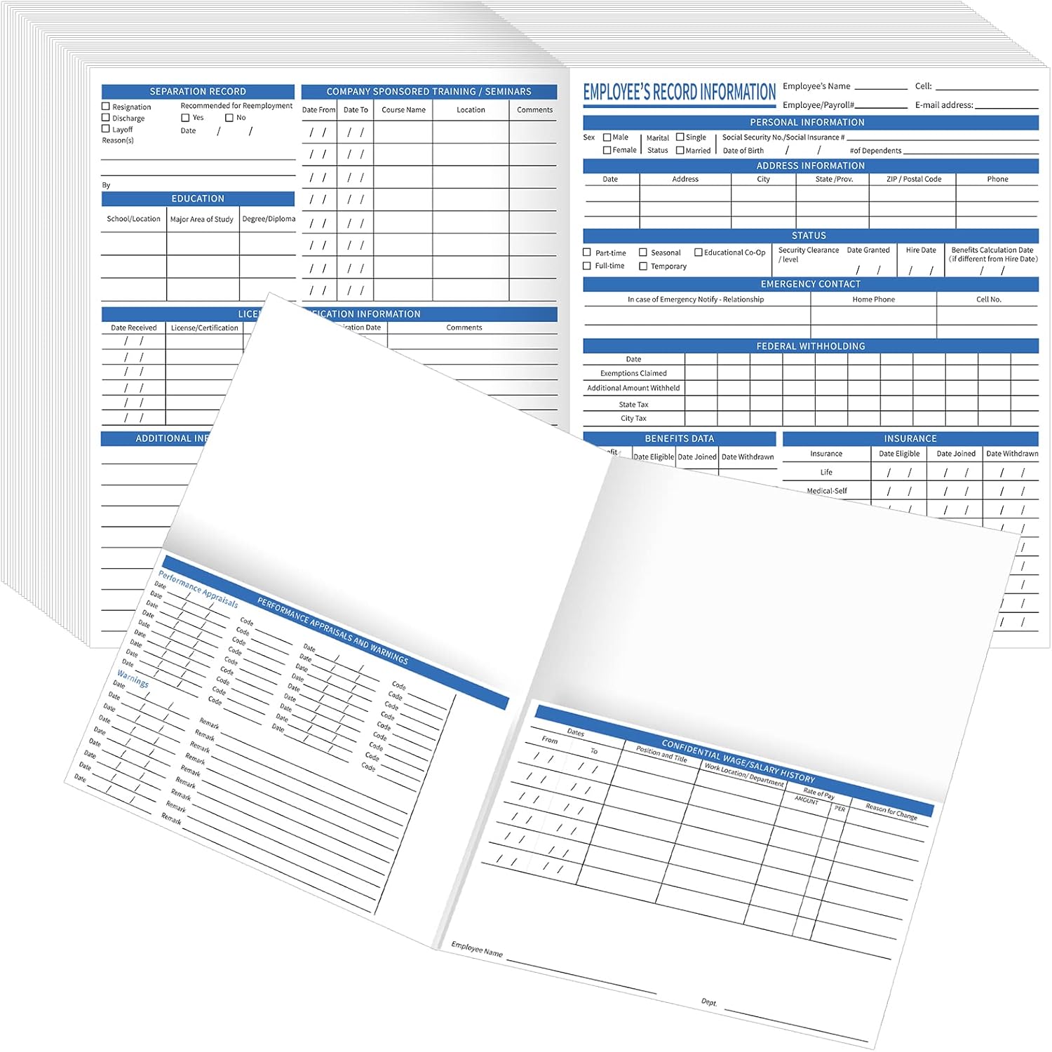 TaoBary Employee Record Folders Employee File Folders 9.5 x 11.5 Inches ...