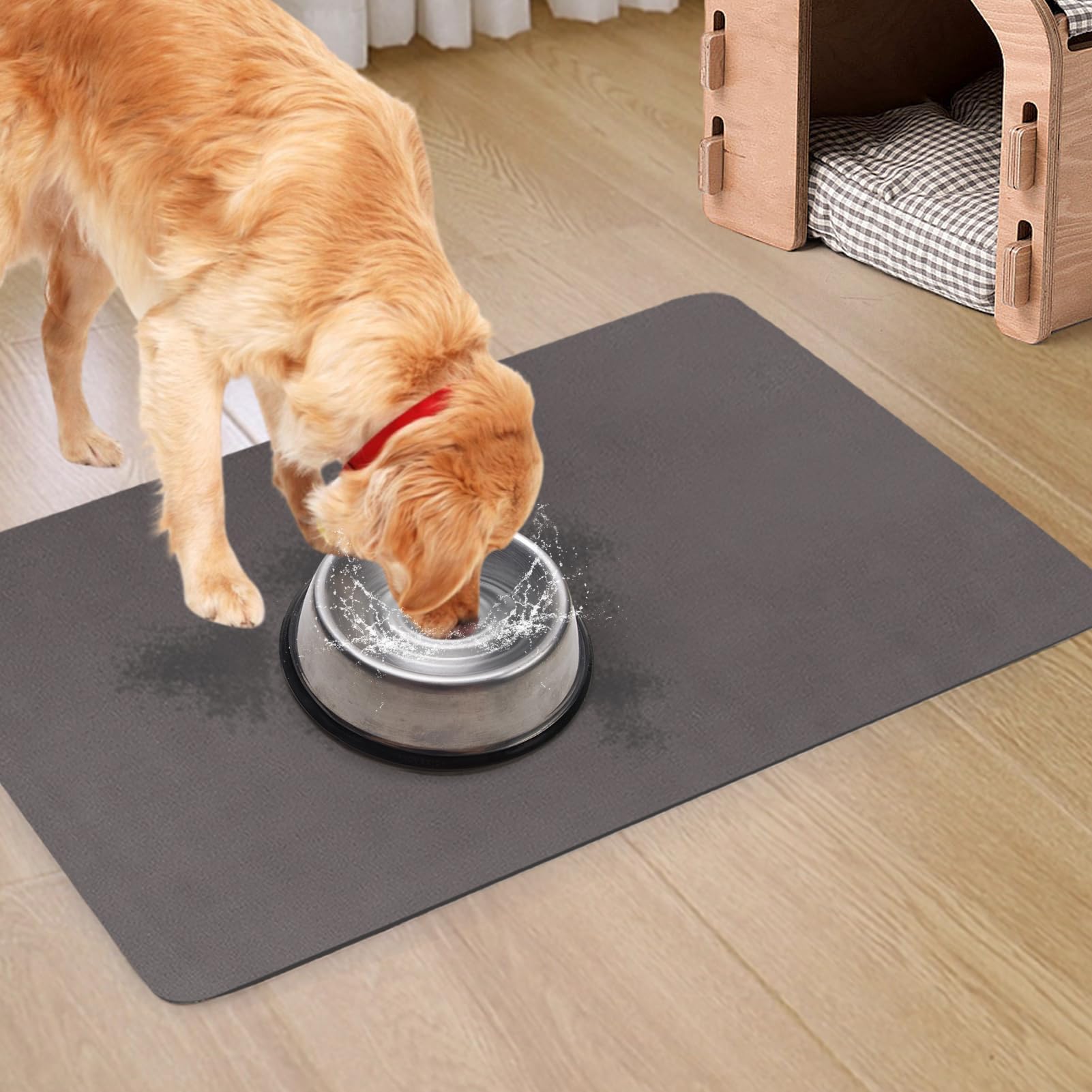 Amazon.com: Plentio Extra Large Pet Food Mat, 36" x 24", Large Large ...