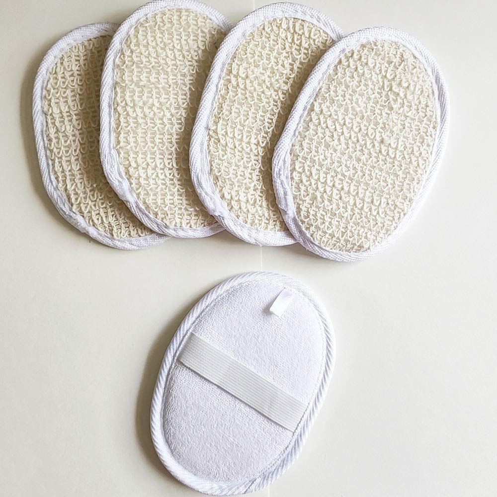 Buy 8 PCS Natural Cotton Hemp Sponge Pads Exfoliating Sisal Sponge for ...