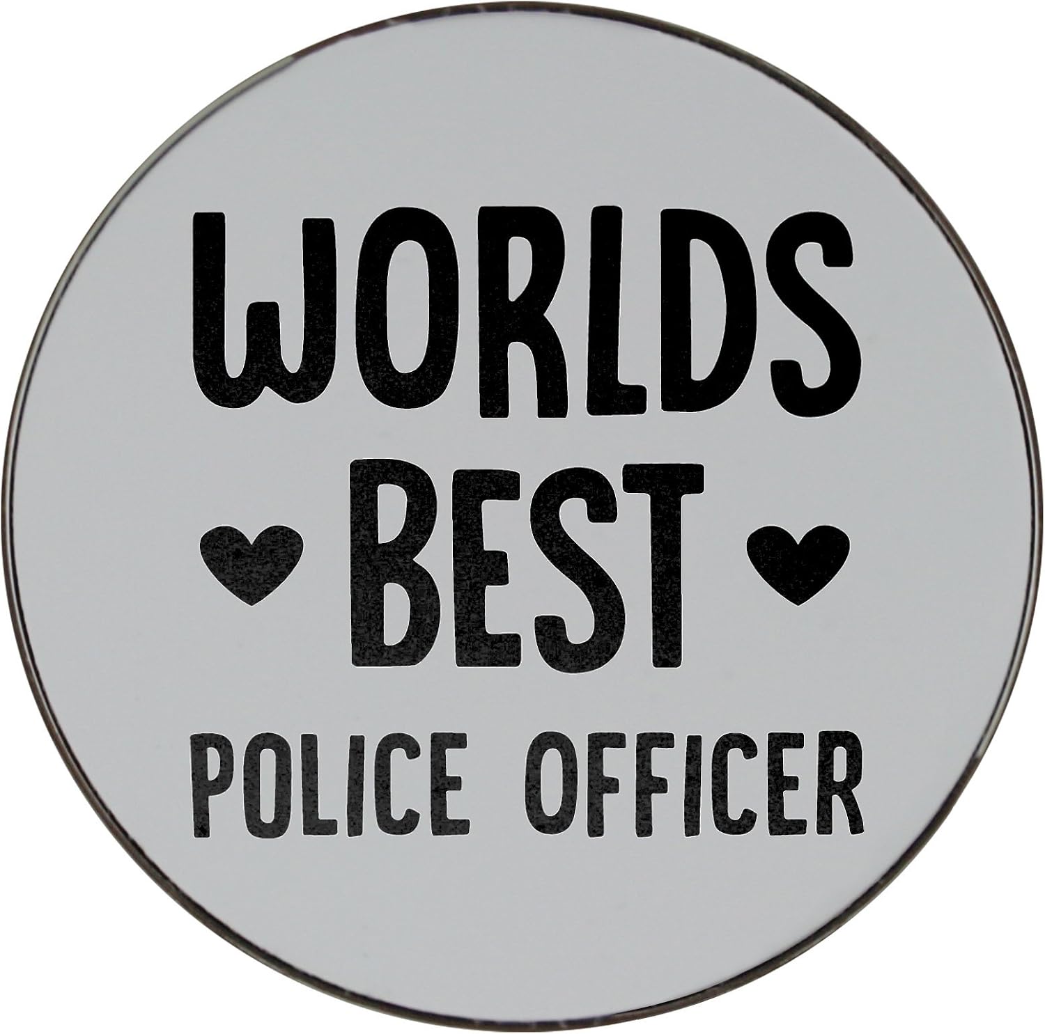 Amazon.com: World's best Police Officer metal round fridge magnet: Home ...