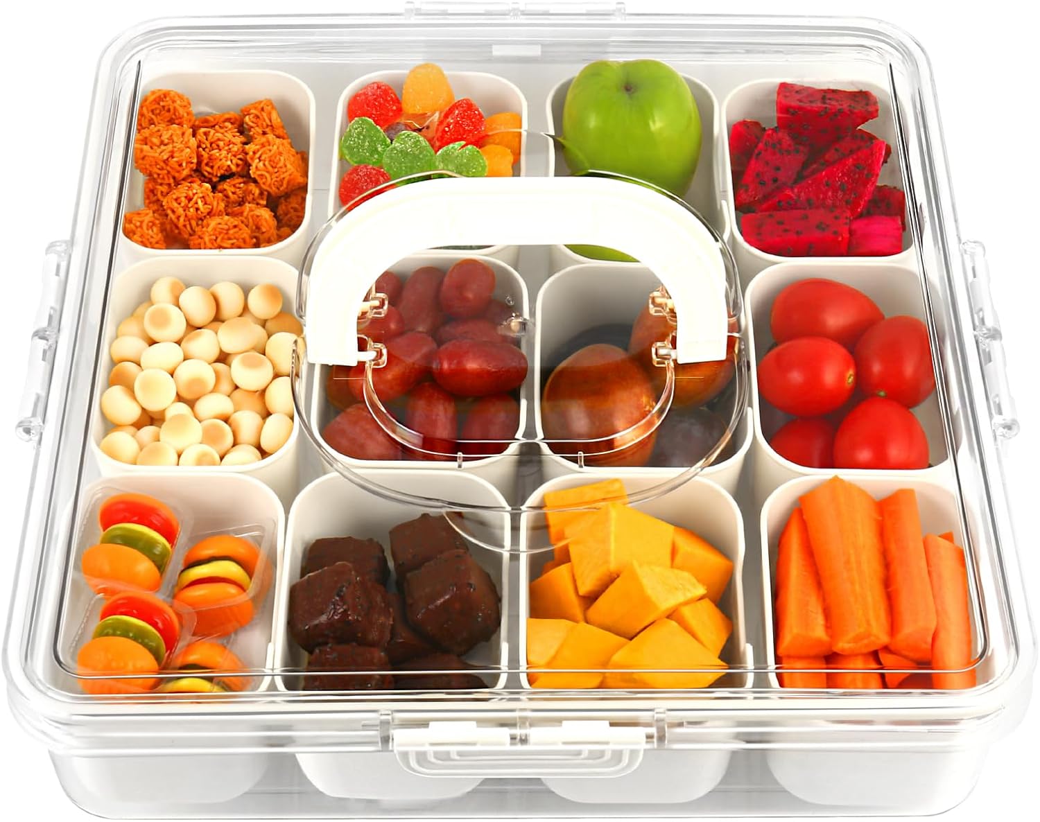Amazon.com | Snackle Box Container12-Compartment with Lid and Handle ...