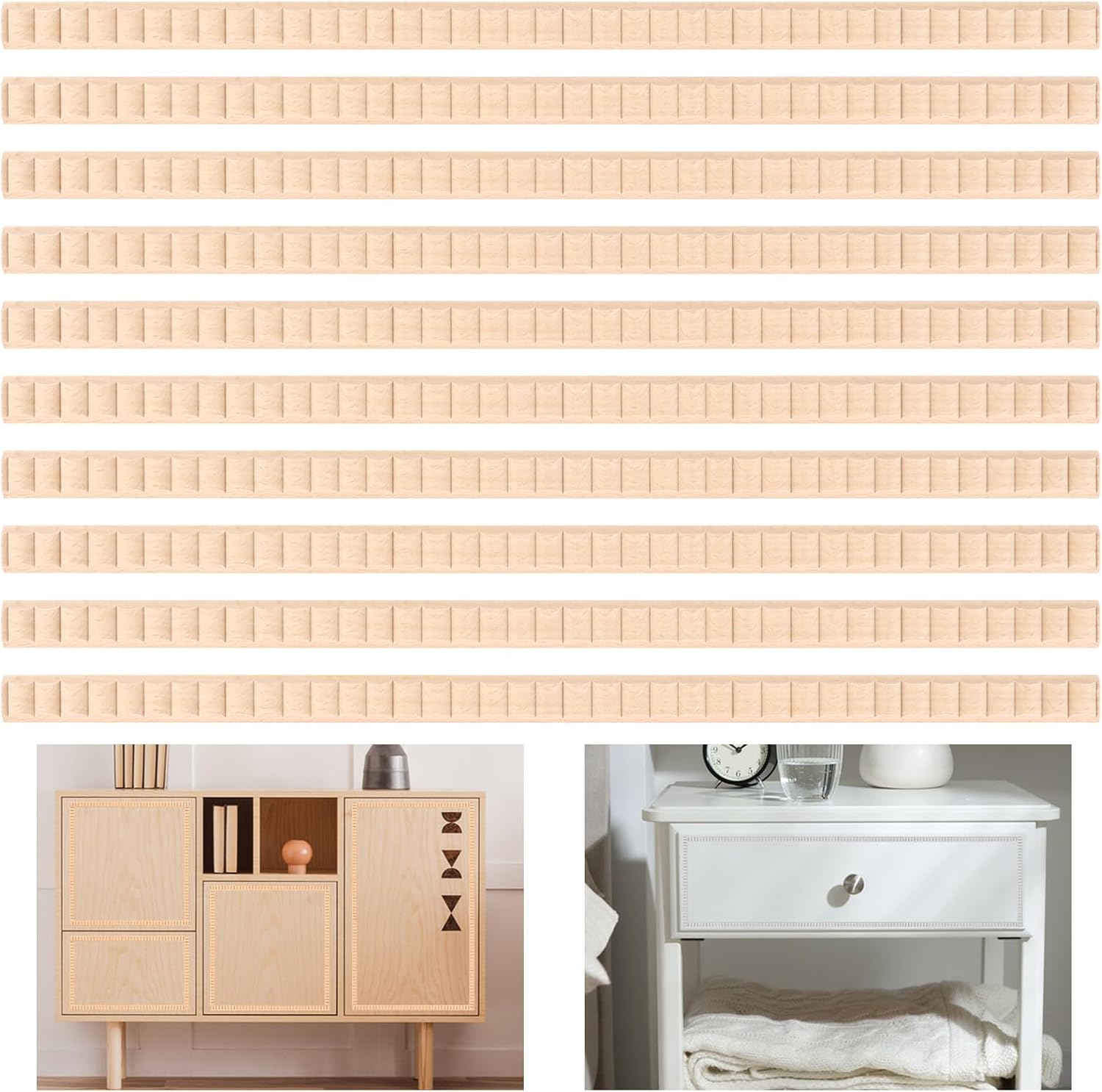 Amazon.com: 18 Pcs 3D Decorative Wood Trim Molding, 15.75inch ...