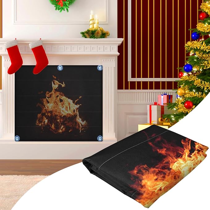 Amazon.com: SIRUITON Magnetic Fireplace Blanket for Heat Loss, Indoor ...