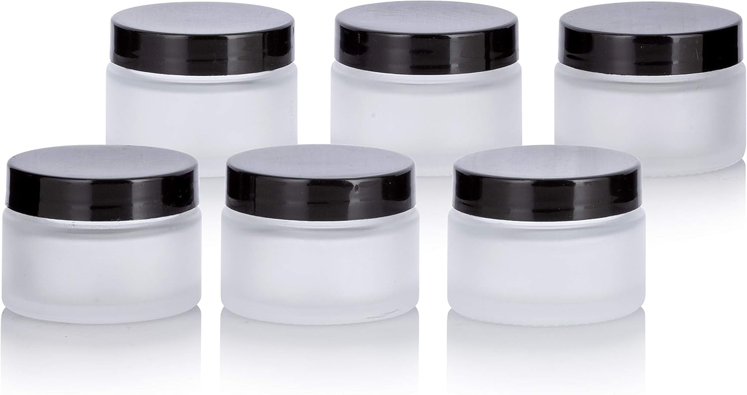 Amazon.com: Frosted Clear Glass 1 oz / 30 ml Heavy Thick Wall Balm ...
