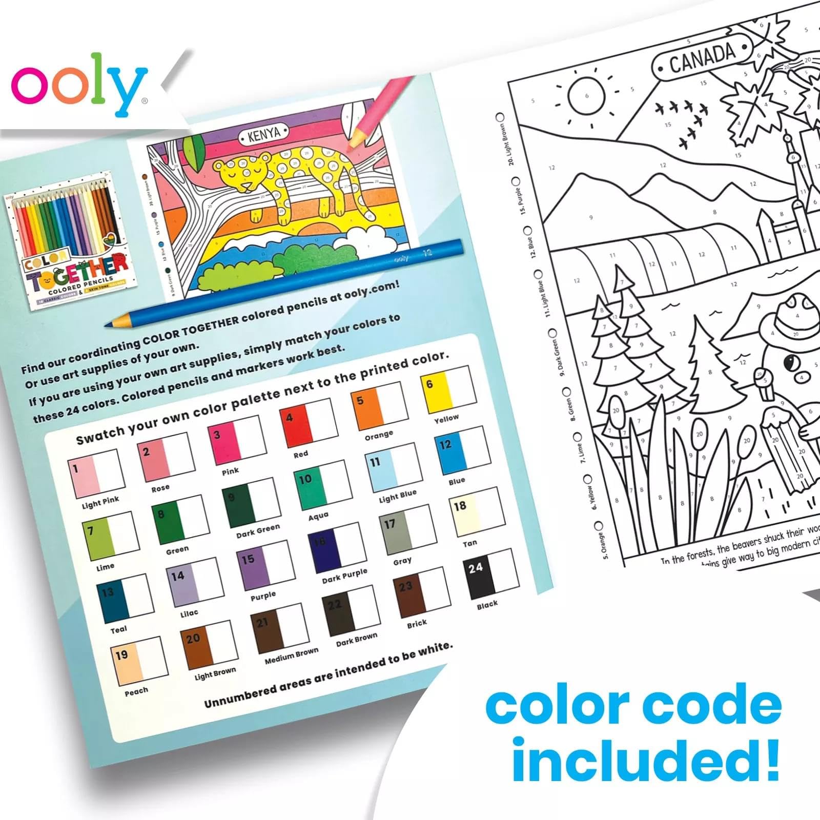 Snapklik.com : OOLY Color By Number Coloring Book, Includes 32 Pages