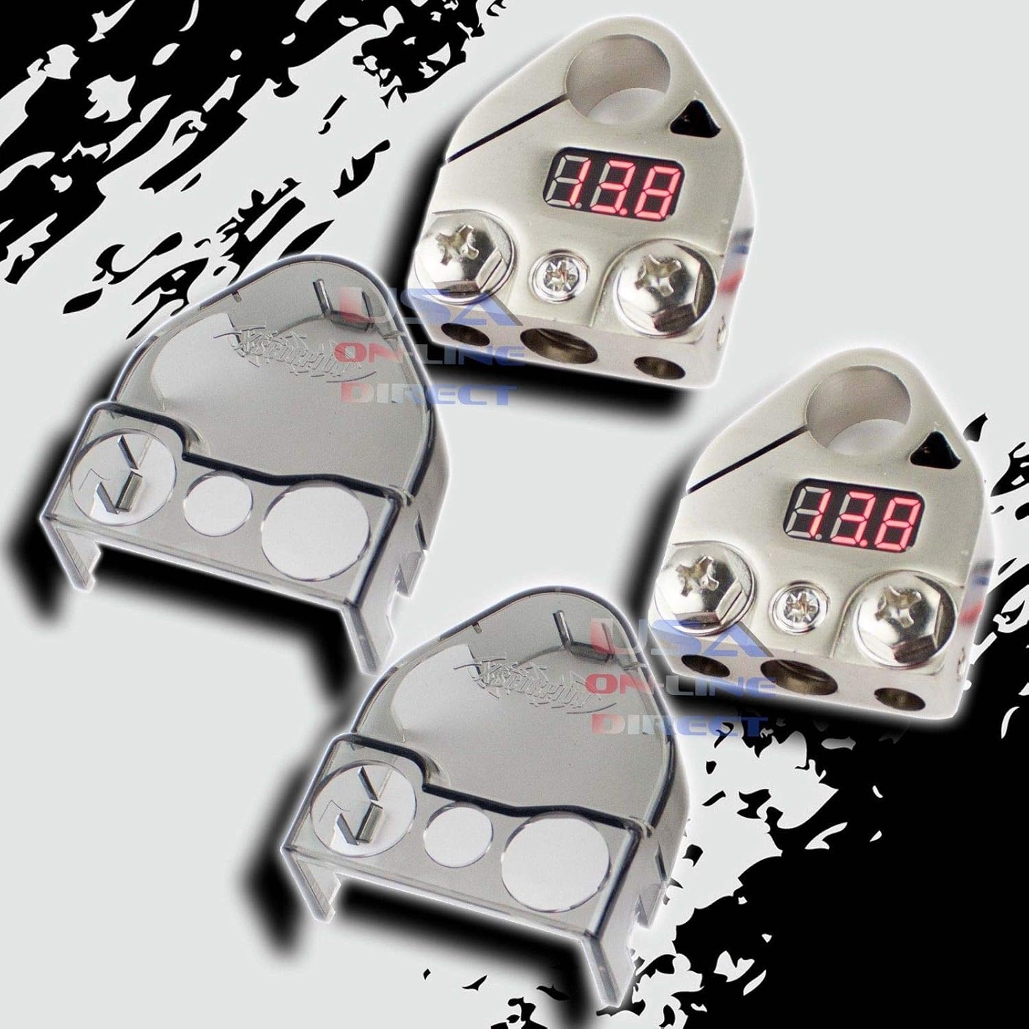 Amazon.com: 2 PCS Digital Battery Terminal Car Audio Amplifier Install ...