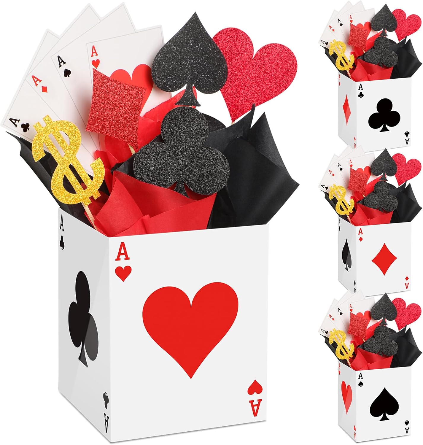 Amazon.com: Zhanmai 4 Pcs Casino Favor Boxes 6.7 x 5.5 x 5.5 Inch Paper ...