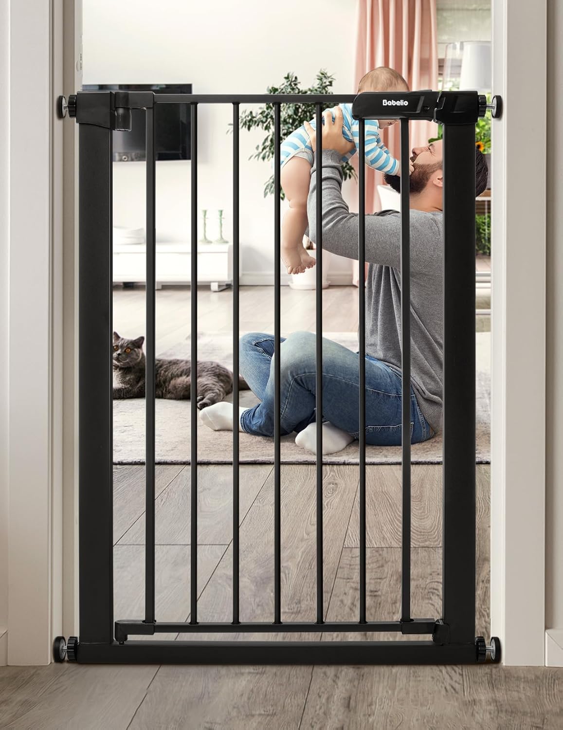 Amazon.com: BABELIO 36" Tall Narrow Baby Gate, 27-29.5" Auto-Close ...