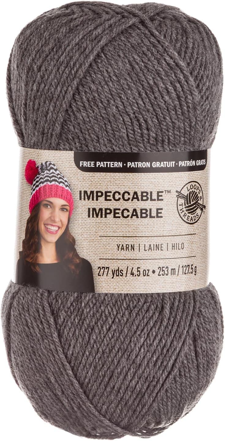 Amazon.com: Loops & Threads Impeccable Solid Yarn - Solid Yarn for Knitting, Crochet, Weaving ...