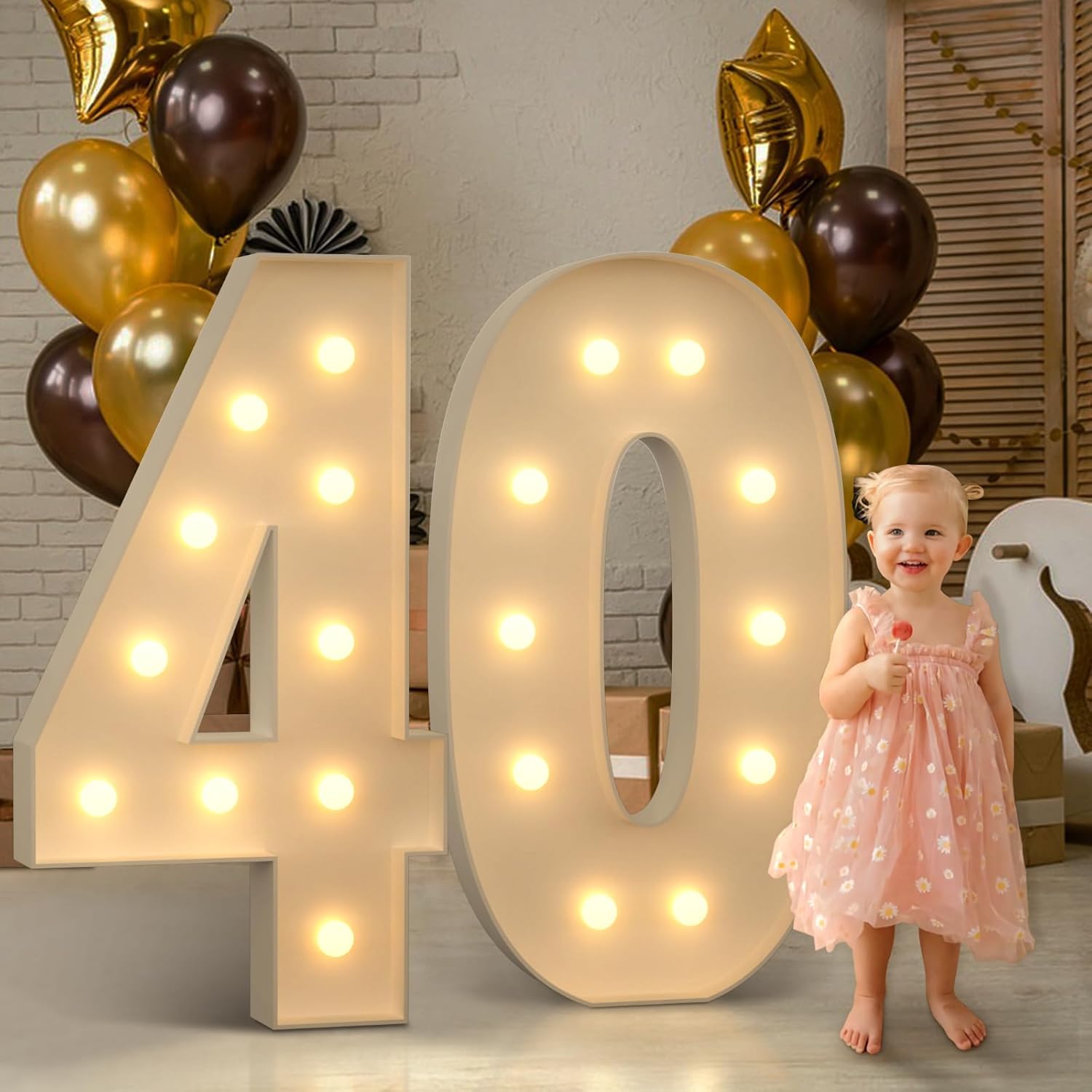 Amazon.com: Marquee Numbers 40, 4FT Light Up Numbers for 40th Birthday ...