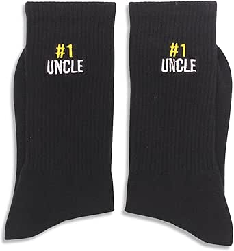 Amazon.com: FUQWZ Best Uncle Socks, Black Crew Socks for Men, Birthday ...