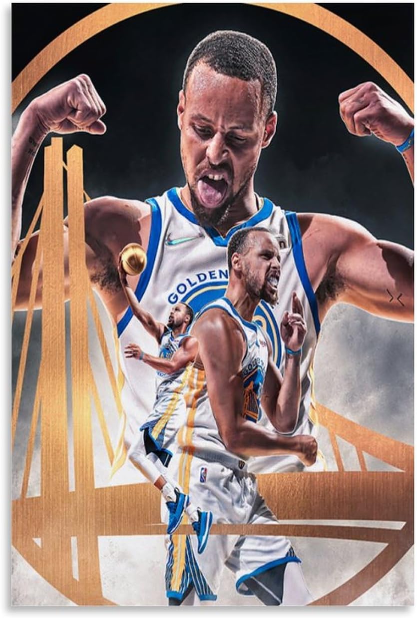 Amazon.com: VBKYFNZ Stephen Basketball Curry Poster Canvas Wall Art ...