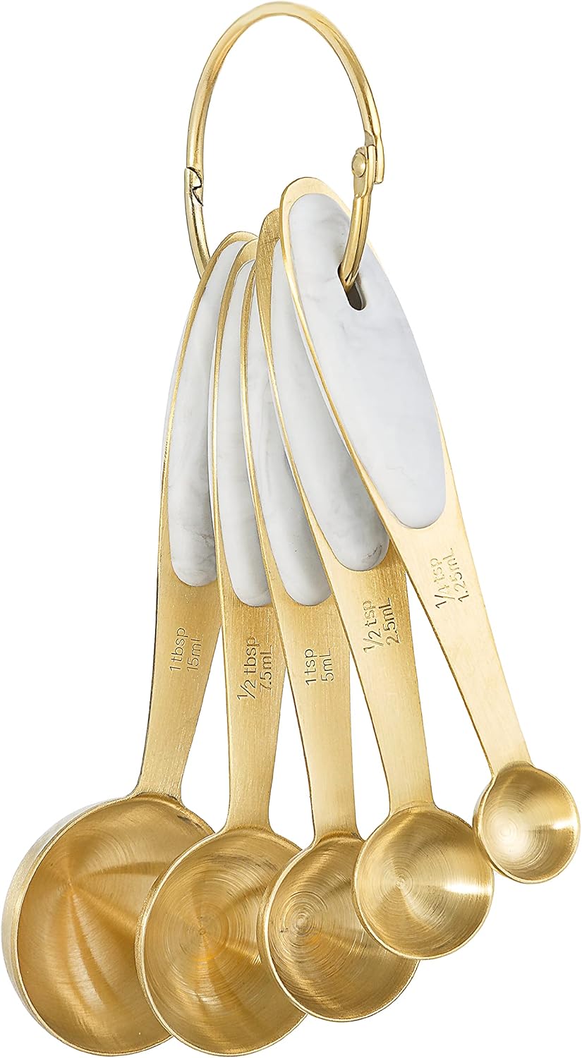 Amazon.com: Stainless Steel Measuring Spoons Set - Set of 5 Nesting ...