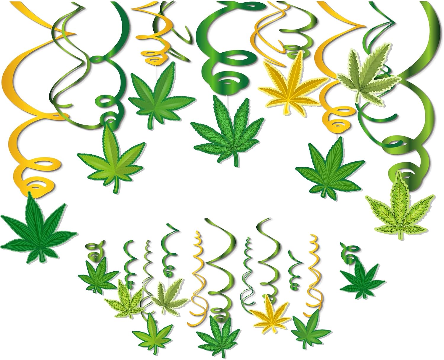 Amazon.com: Lide Road 30Pcs Leaves Party Hanging Swirl Decorations ...