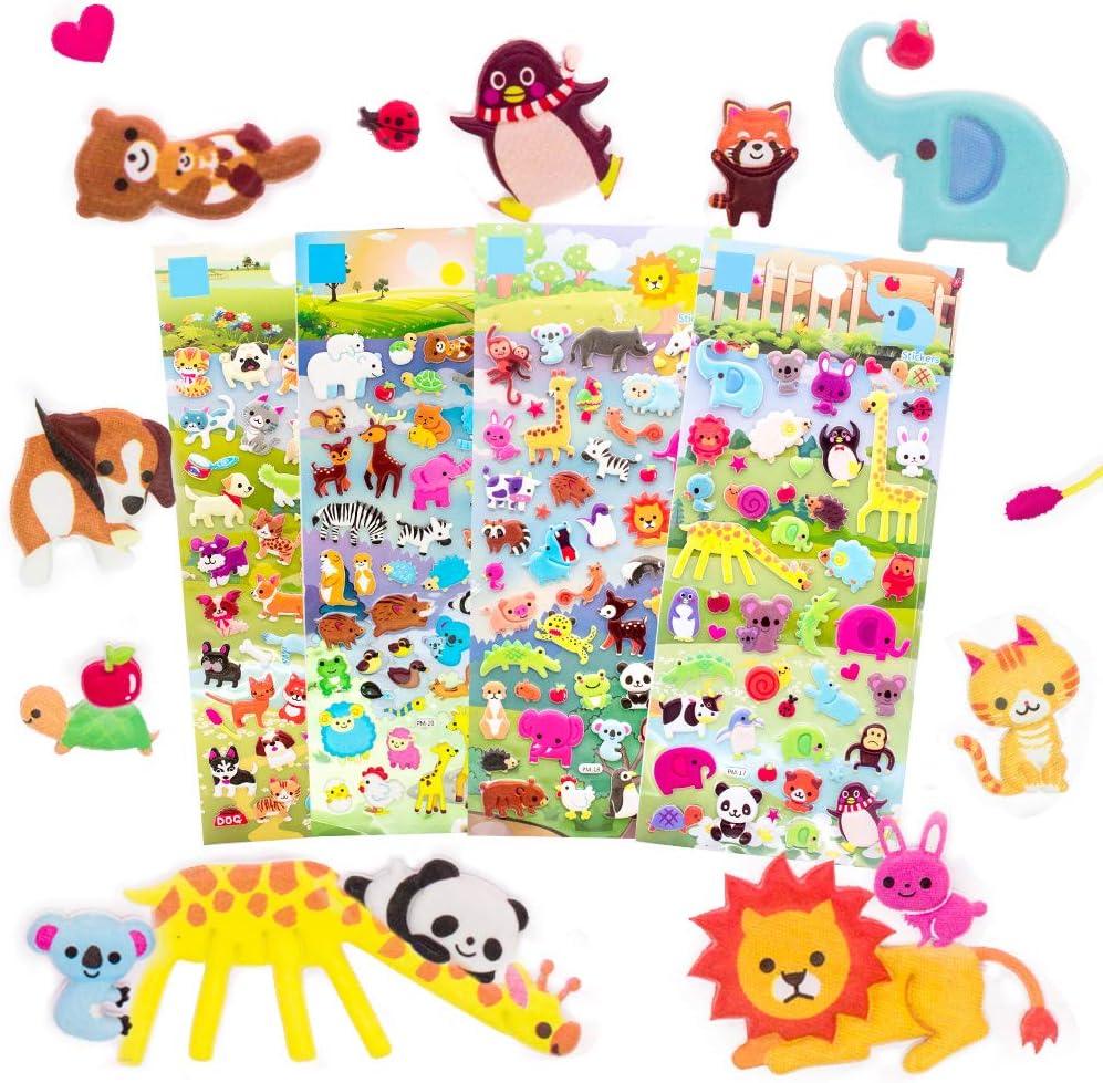 Amazon.com: IMNEXT2U 3D Puffy Stickers for Kids Resuable Sticker for ...