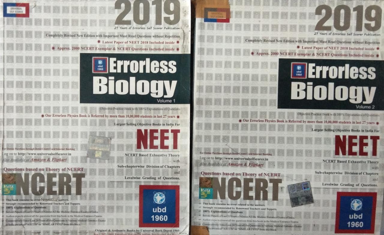 Buy Errorless Biology NEET Vol 1&2 (Second Hand & Used Book) (M) Book ...