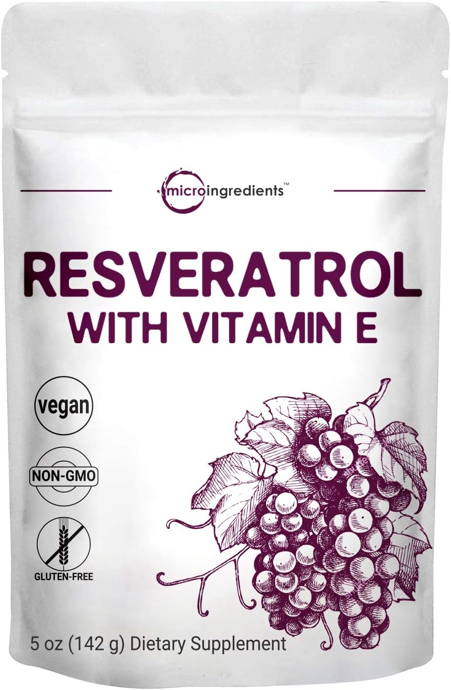 Amazon.com: Pure Trans-Resveratrol Powder with Natural Vitamin E, 5 ...