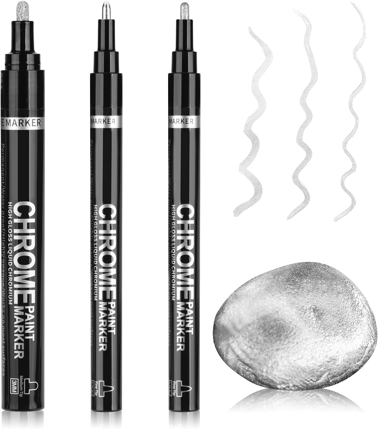 Amazon.com : EooUooIP Liquid Mirror Chrome Metallic Markers, Reflective ...