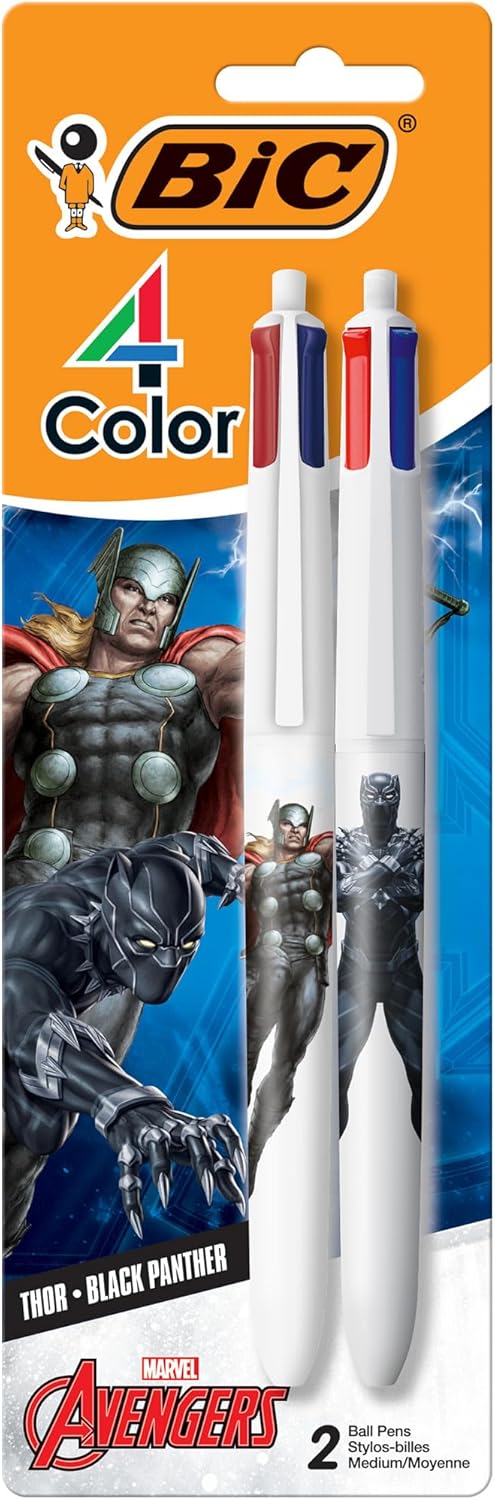 Amazon.com : BIC 4-Color Marvel's Avengers Retractable Ballpoint Pens ...