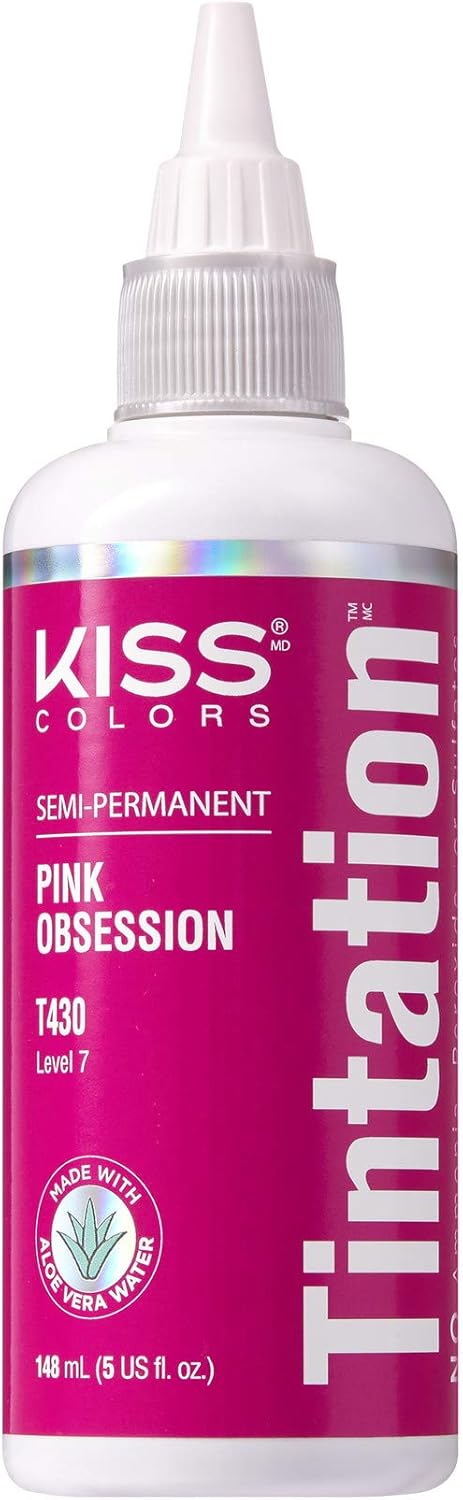 KISS TINTATION SEMI-PERMANENT HAIR COLOR RINSE DYE 5OZ WITH ARGAN OIL ...