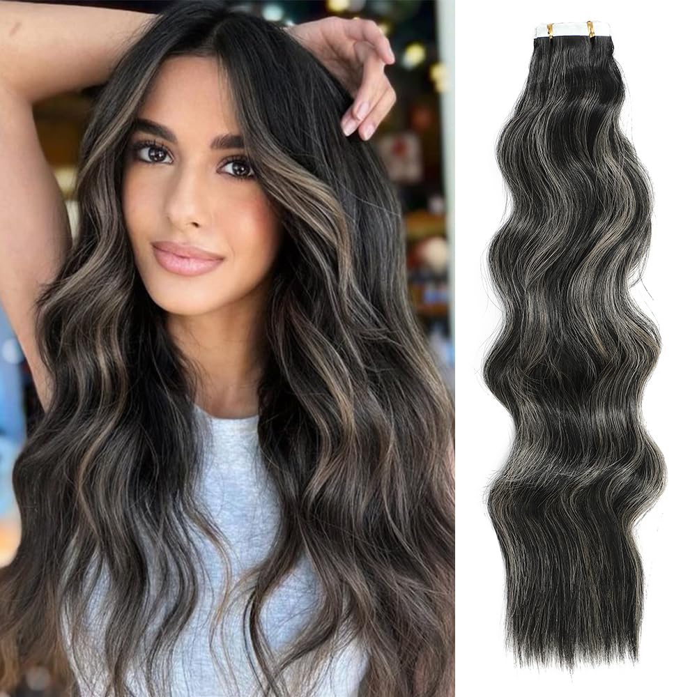 Amazon.com : MSBELLE Tape in Hair Extensions 20Inch 50g/Pack Natural ...