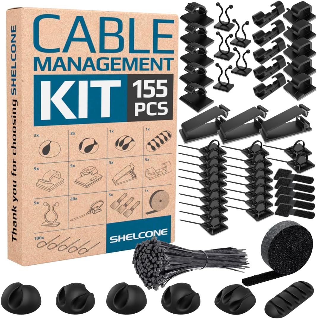 Amazon.com: N NOROCME 192 PCS Cable Management Kit 4 Wire Organizer ...
