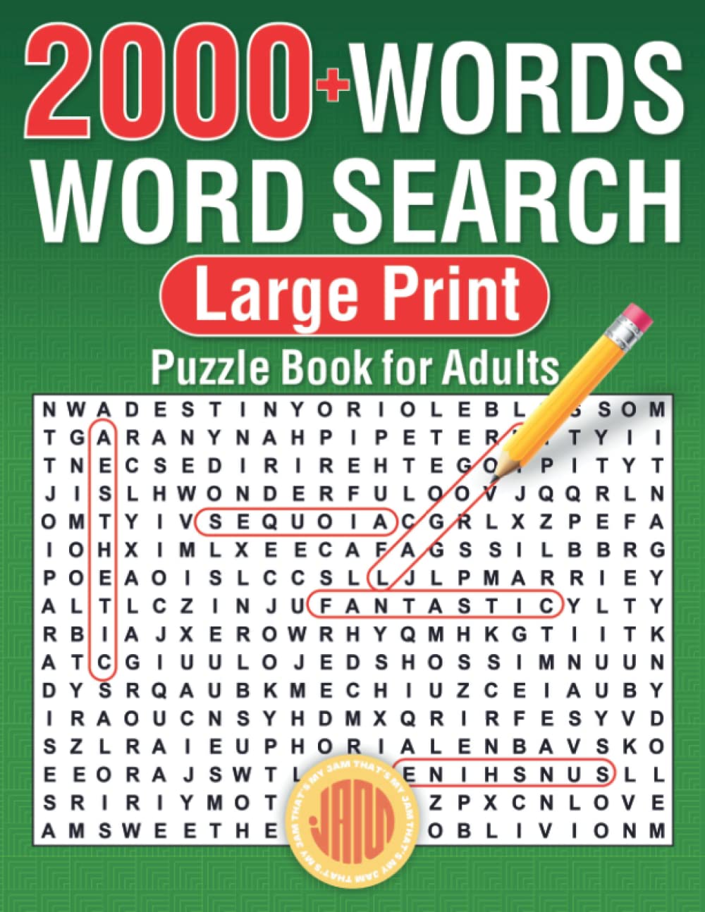 2000+ Words Word Search: Large Print Puzzle Book for Adults: MY JAM ...