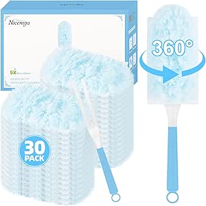 Amazon.com: Nicemiya 30 Count Light Blue Duster Refills Compatible with ...