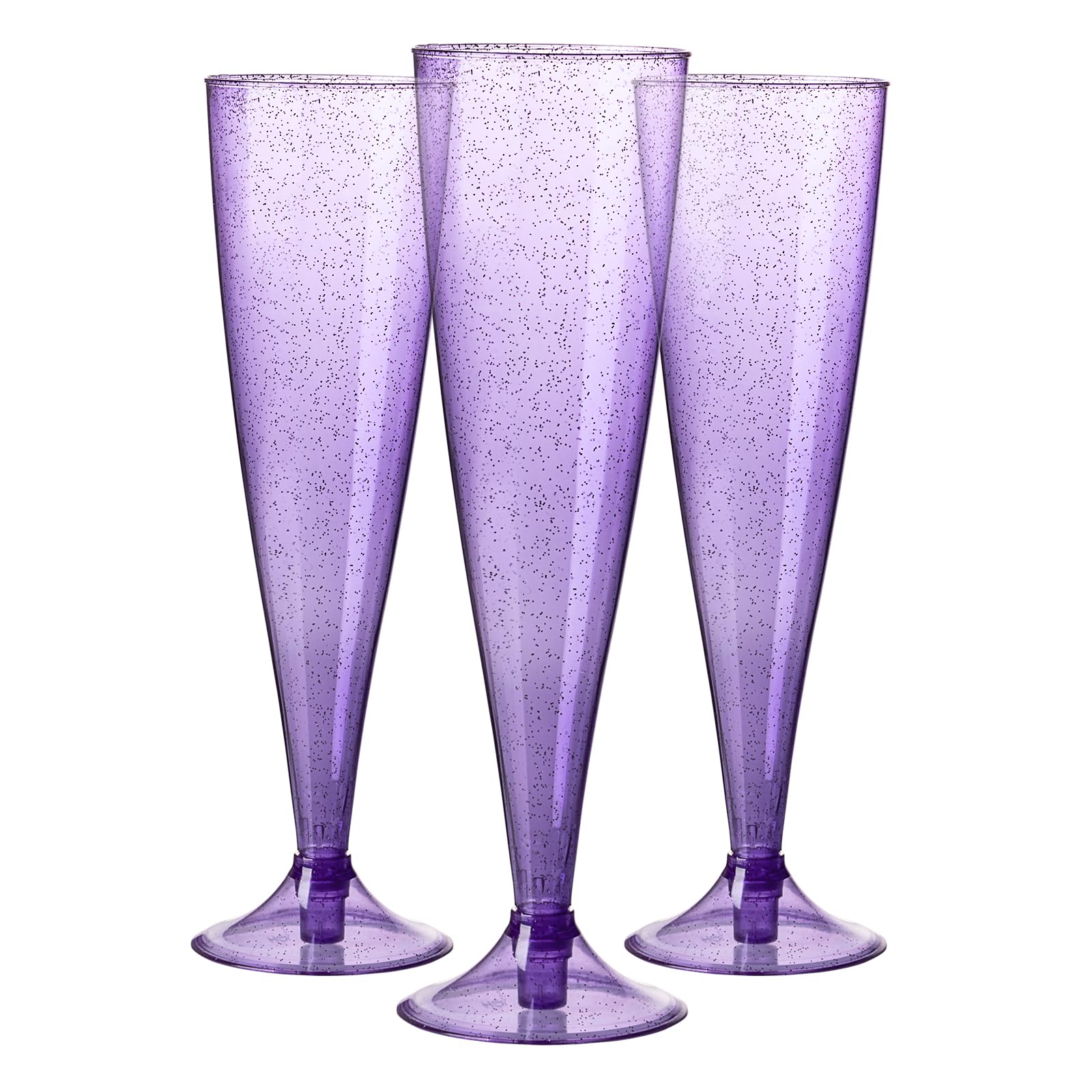 Amazon.com: Homy Feel 5 OZ Purple Glitter Plastic Champagne Flutes 30 ...
