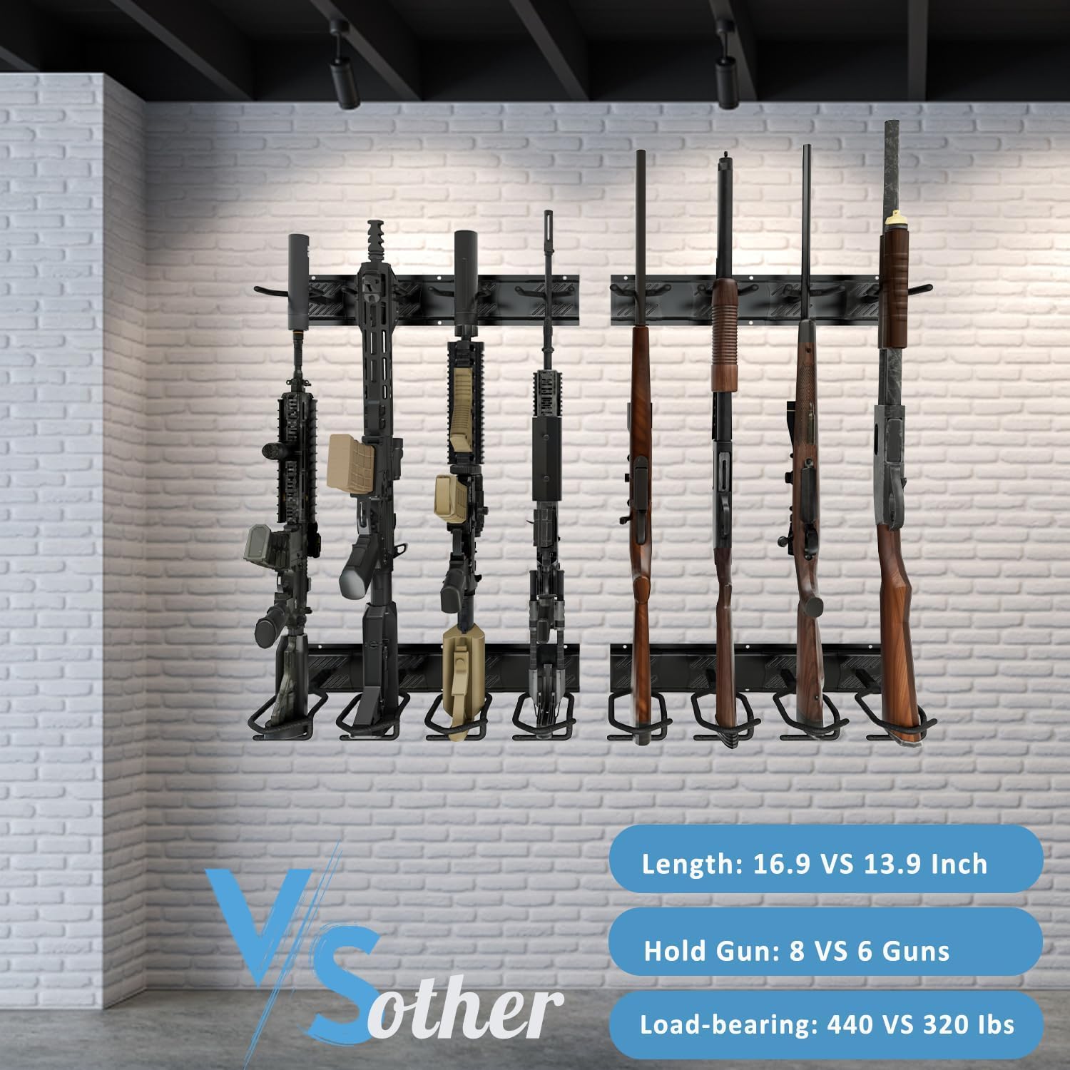 Snapklik.com : Upbci Gun Rack For Wall, Upgrade Heavy Duty Steel ...