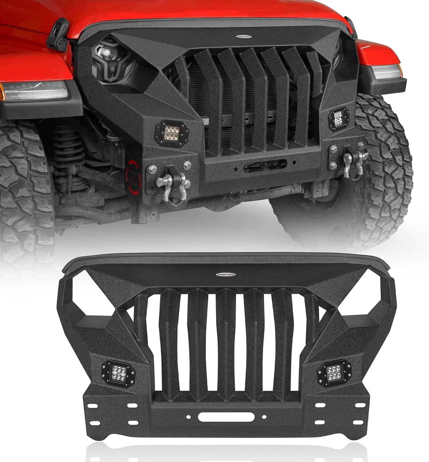 V8 GOD Mad Front Bumper with LED Spotlights for Jeep Bahrain | Ubuy