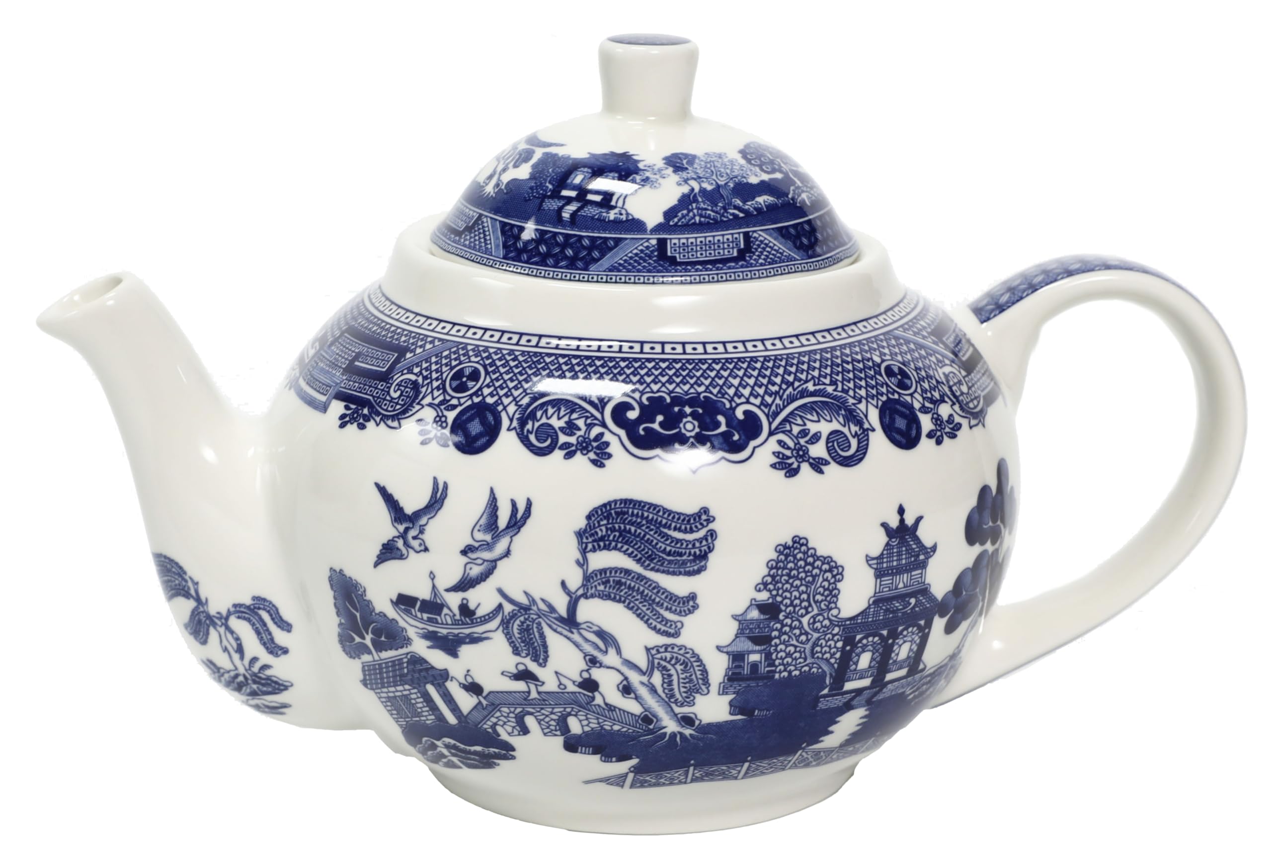 AuraHome Blue Willow Ceramic Teapot 1 Litre Size Approx 23 x 13 x 16 cm ...