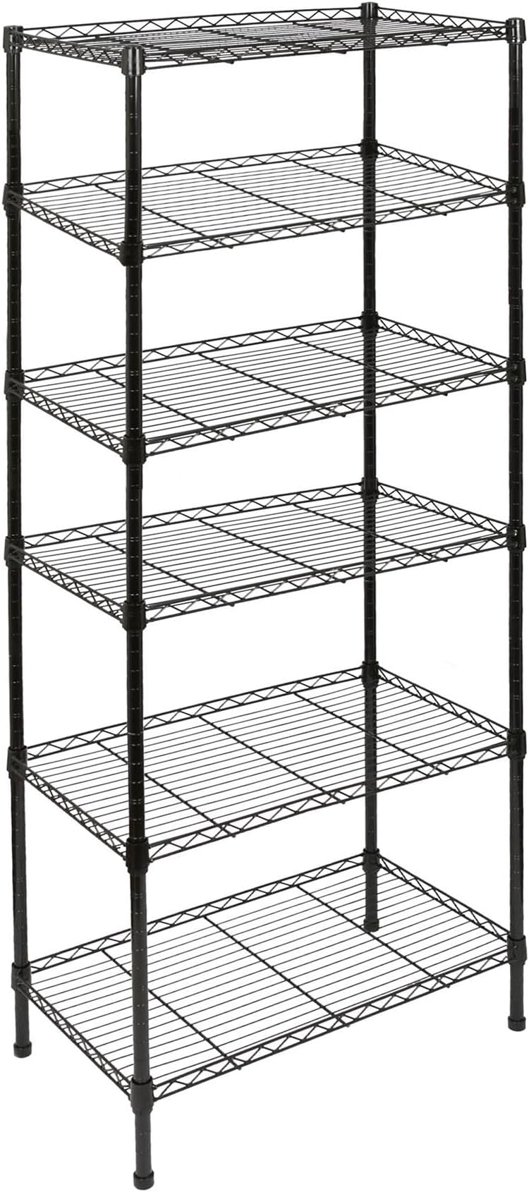 Harbour Housewares 6-Tier Shelving Unit - 180 x 60 x 35cm - Black 6 ...