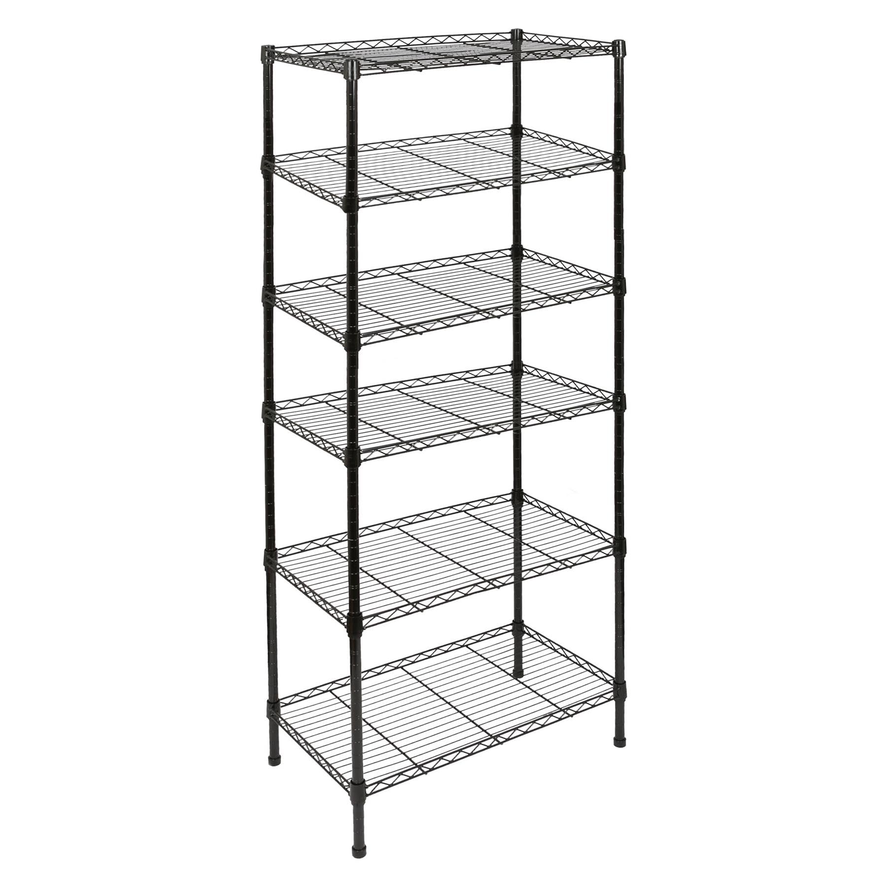 Harbour Housewares 6-Tier Shelving Unit - 180 x 60 x 35cm - Black 6 ...