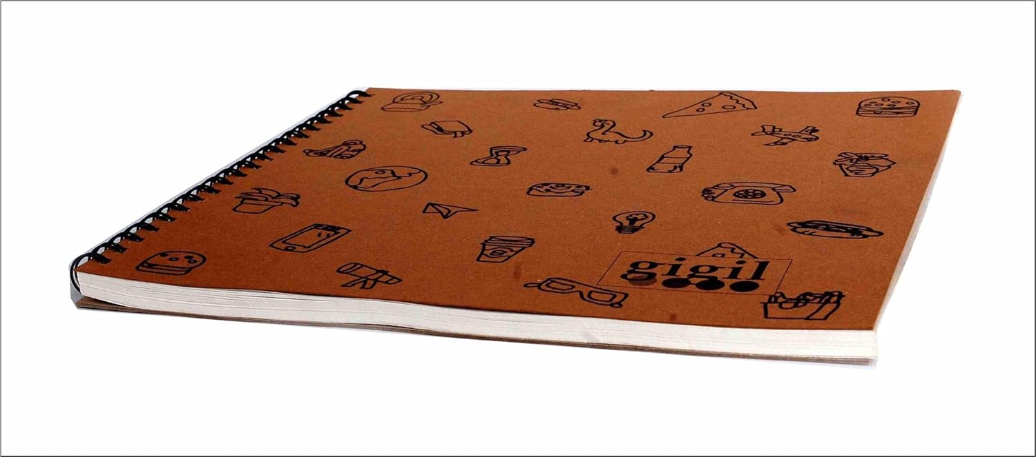 GIGIL® Square Mandla Sketch Book,Brown Cover with 40 sheets and 80 ...