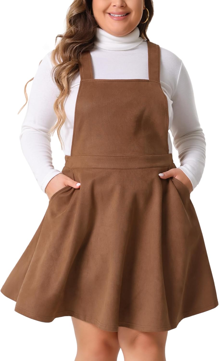 Amazon.com: Agnes Orinda Plus Size Pinafore Overall Dress for Women ...