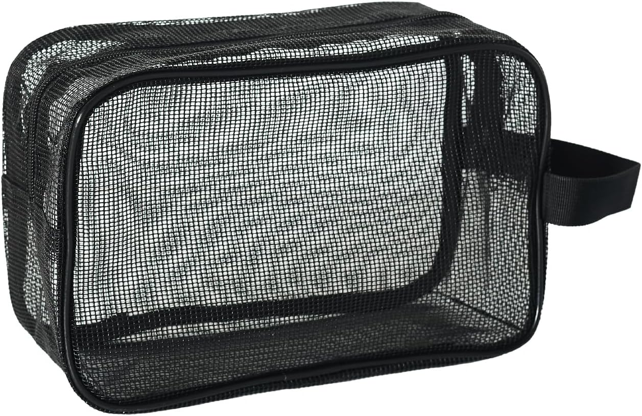 Amazon.com: WOLVINA Black Mesh Shower Tote Bag - 6.5×10.2Inch Portable ...