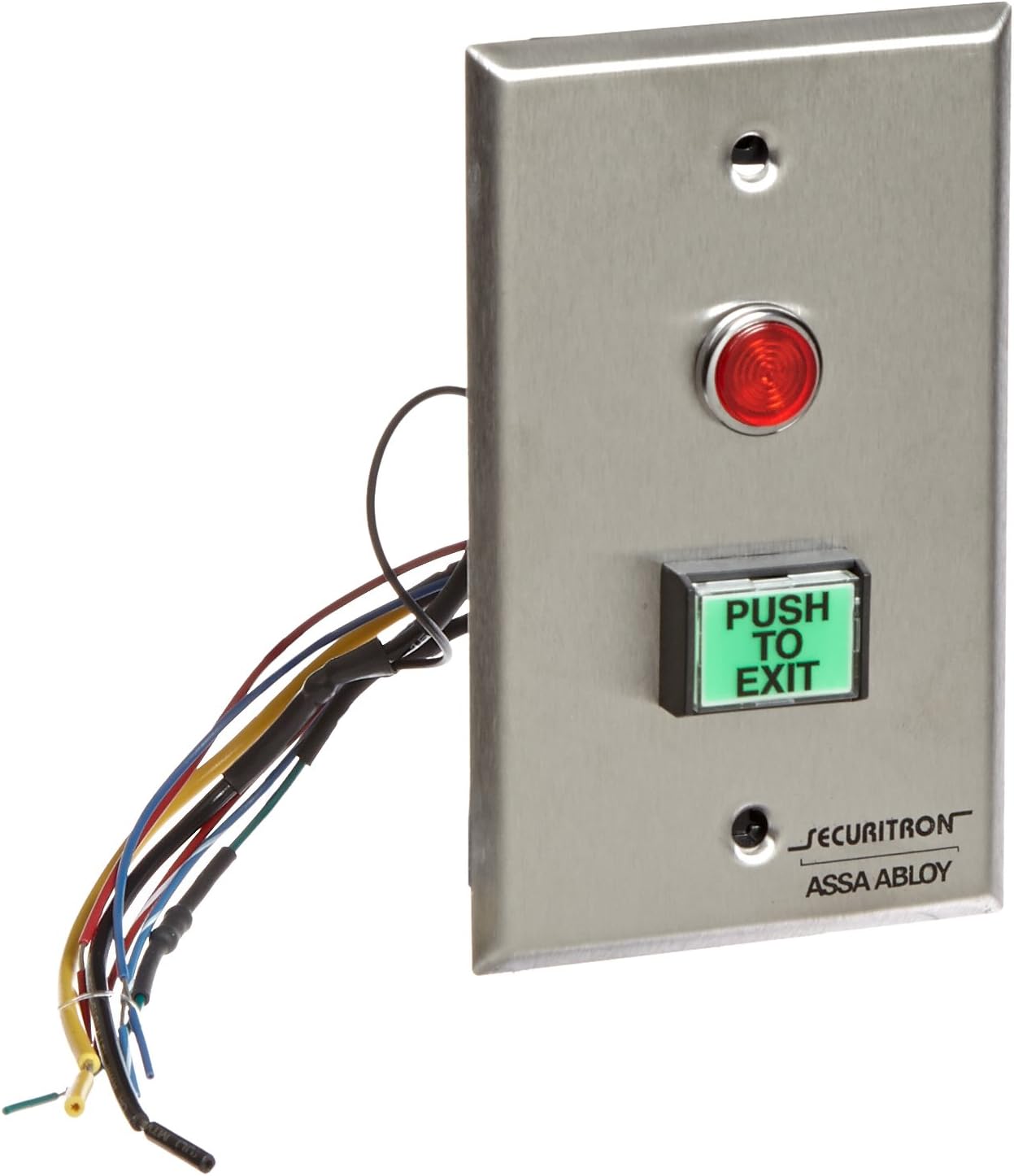 Amazon.com: Securitron Momentary Rectangle Push Button, DPST, Illuminated : Industrial & Scientific