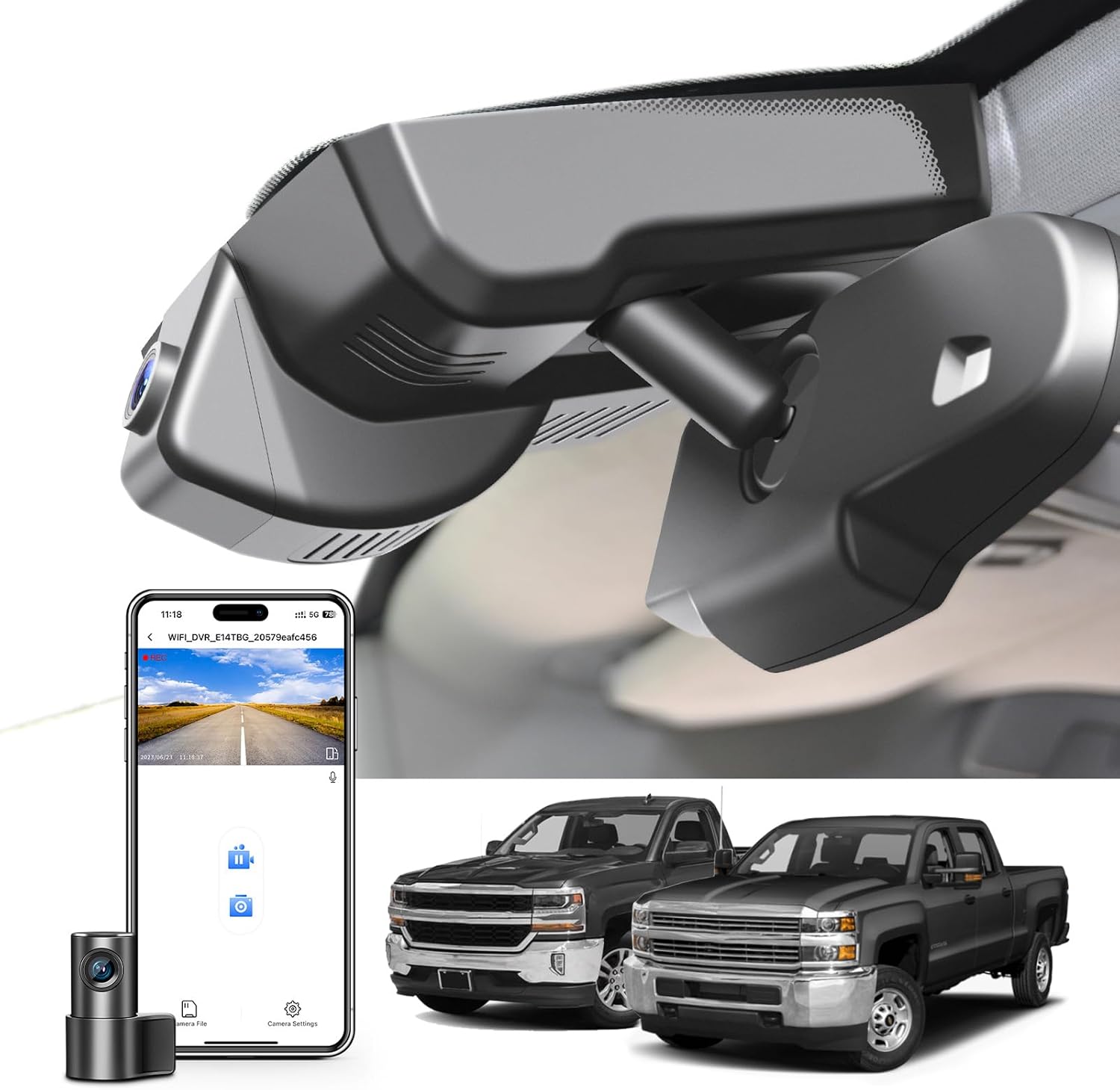 Amazon.com: Mangoal 4K Dash Cam fit for Chevy Silverado 1500 2014 2015 ...