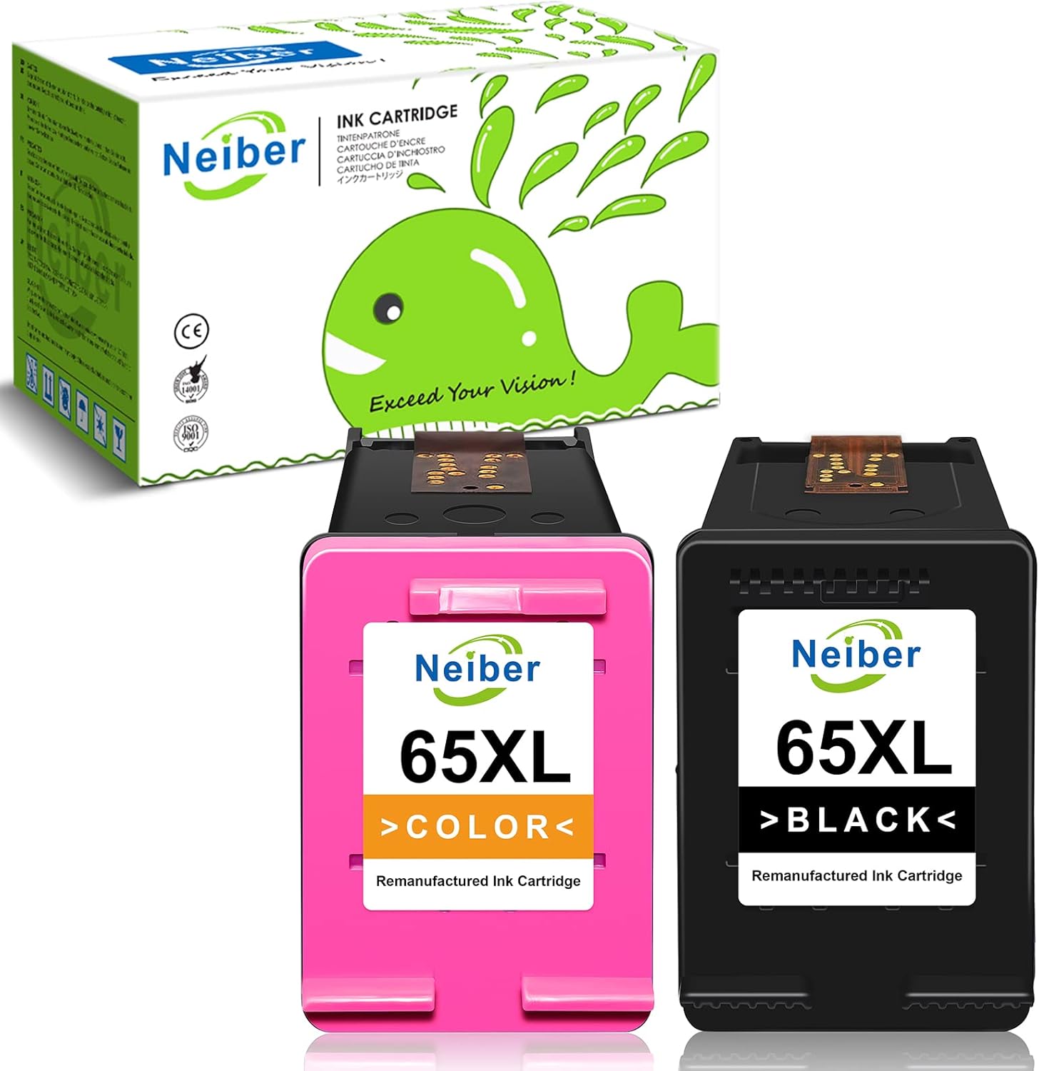 Neiber Remanufactured Ink Cartridge Replacement for HP 65 XL 65XL (1 ...