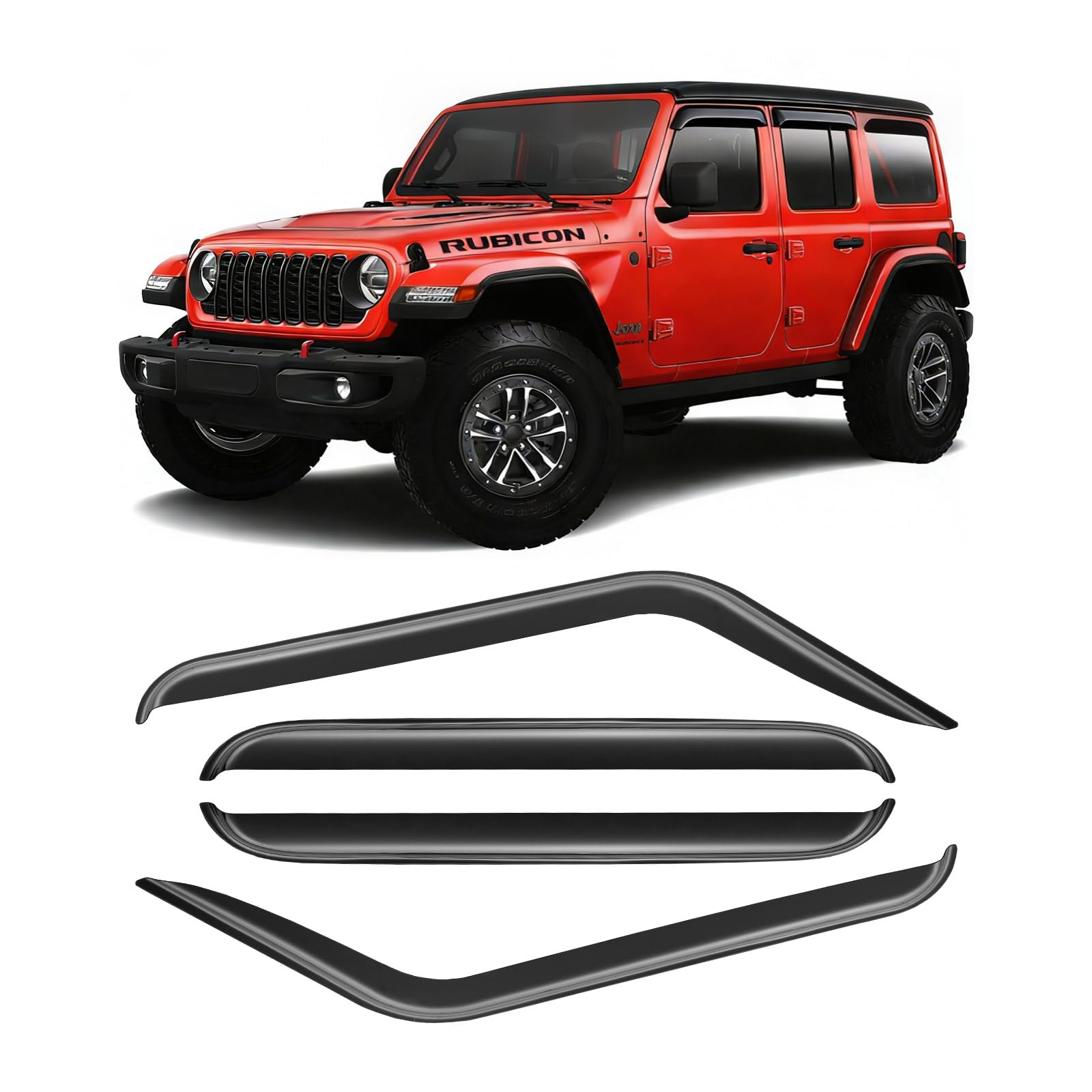 Snapklik.com : Window Rain Guards For 2018-2025 Jeep Wrangler JL/ 2020 ...