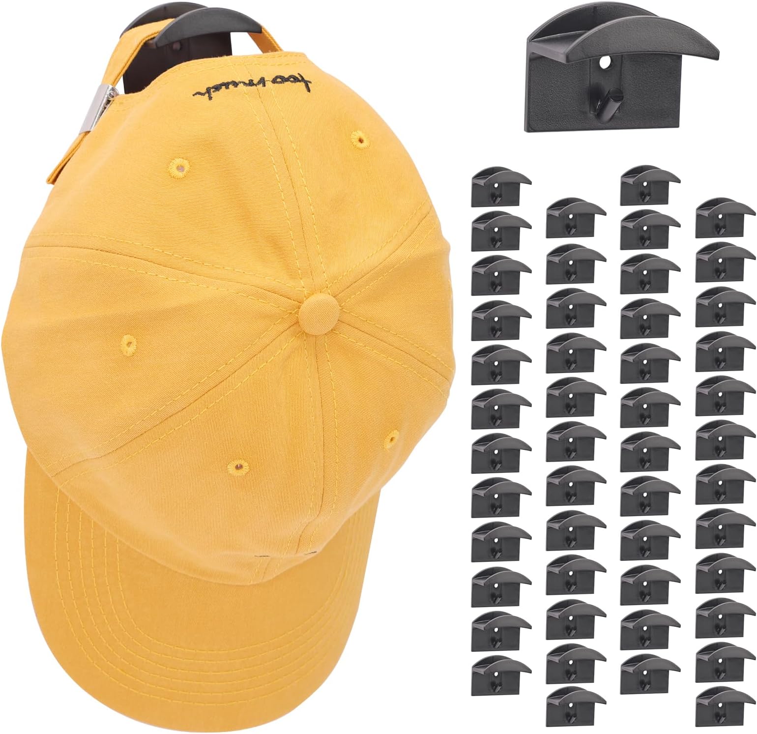 Amazon.com: BIUFANTASI Adhesive Hat Hooks for Wall (20-Pack) No ...