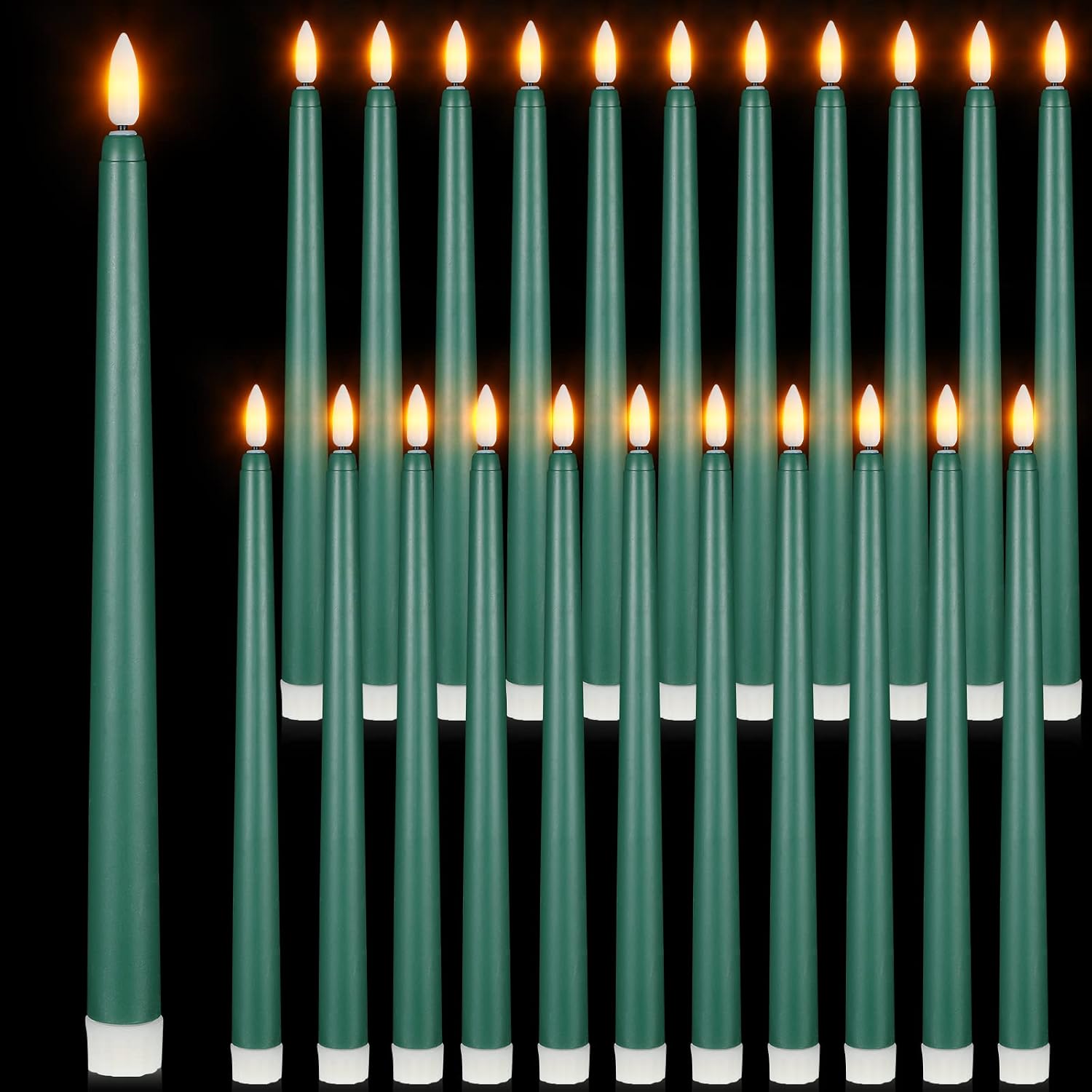 Amazon.com: Macarrie 24 Packs Flameless Taper Candles Battery Operated ...