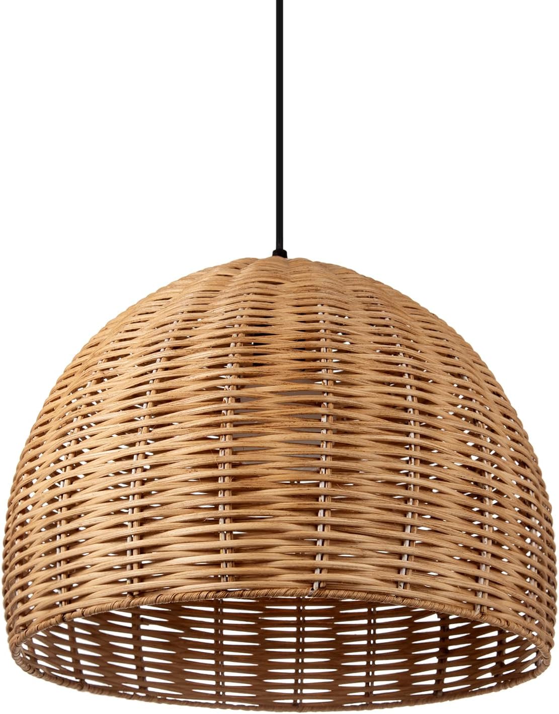Arturesthome Hand Woven Rattan Pendant Lighting Fixture, 1-Light ...